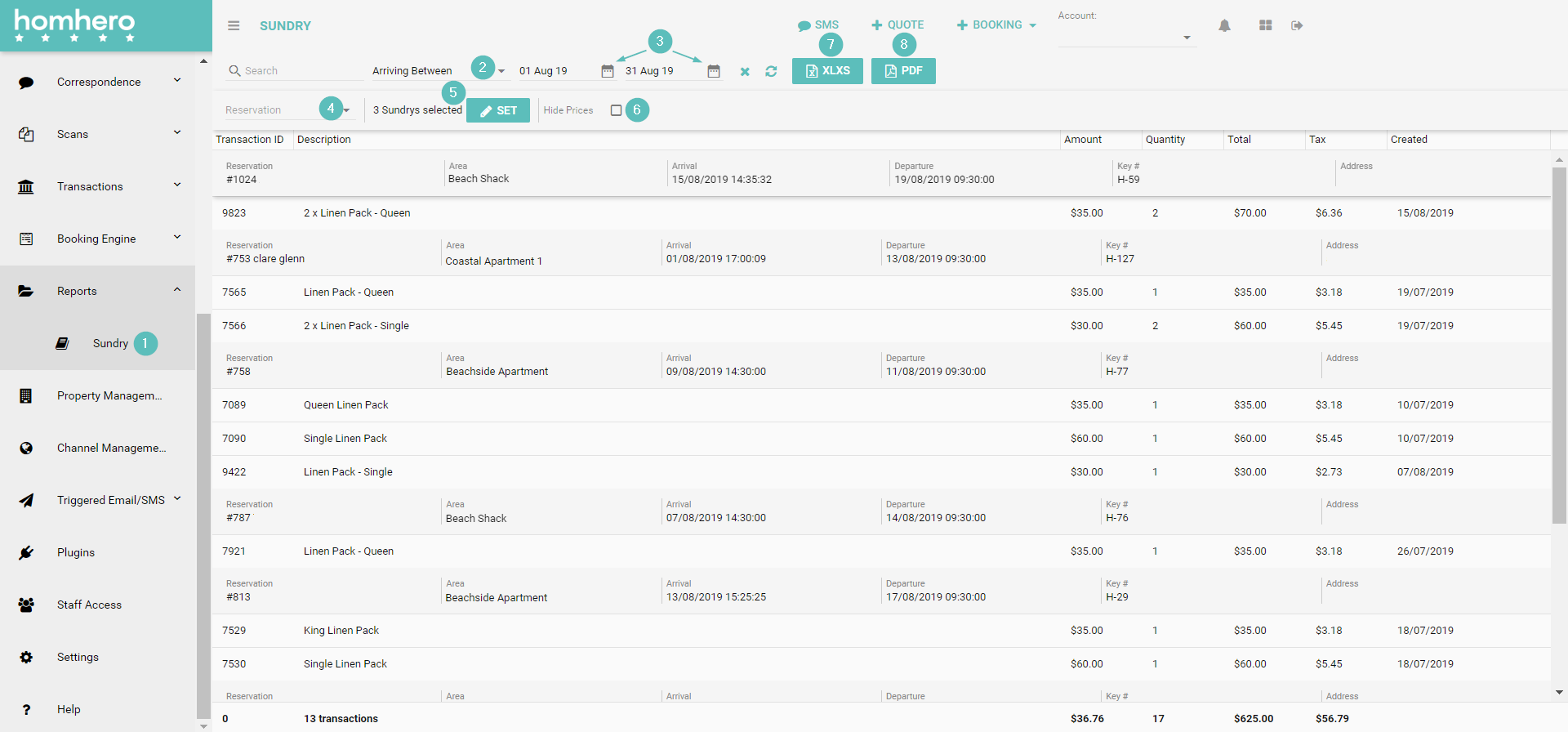 Linen Report – HOMHERO
