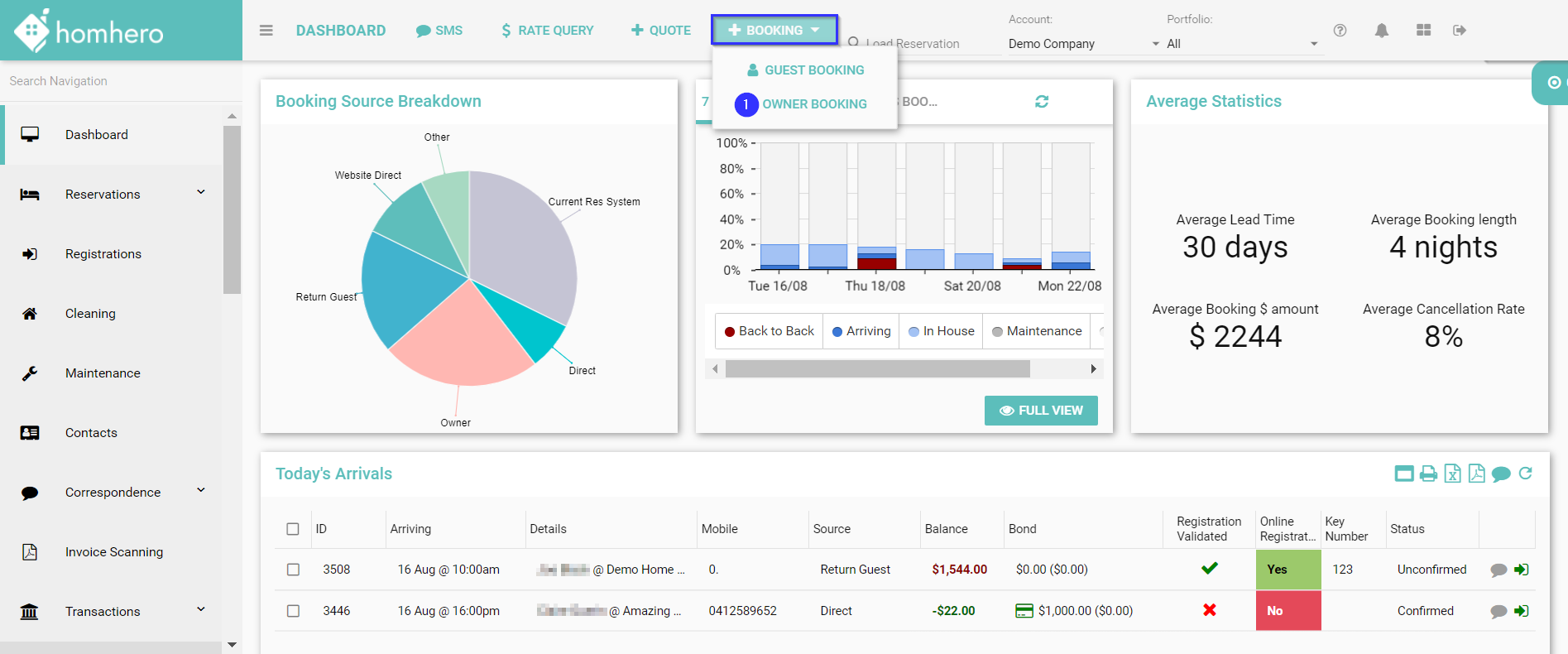 How to add an Owner Booking – HOMHERO