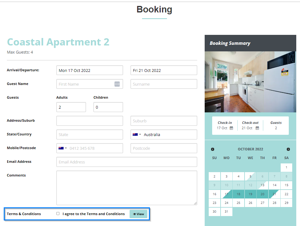 Online Booking Settings - Booking Terms and Conditions – HOMHERO